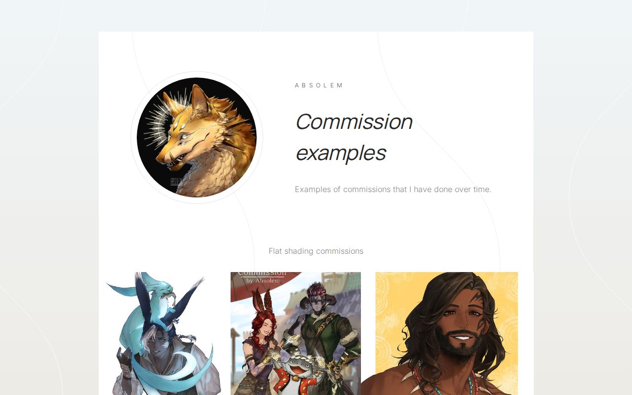 Absolem Commission Examples